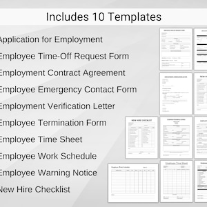 Human Resources Templates. HR Forms. New Employee Checklist. Employee ...
