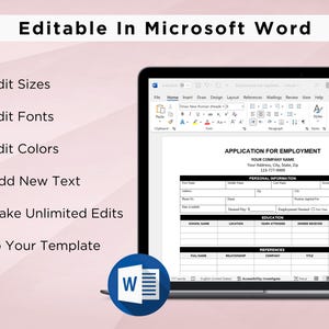 Job Application Template. Printable Employee Application. Application ...