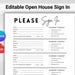 Editable Open House Sign in Sheet, Buyer Registration Form, Real Estate ...