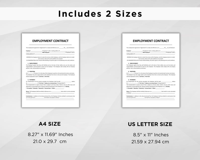 Employment Contract Agreement. Employment Service Contract Templates ...