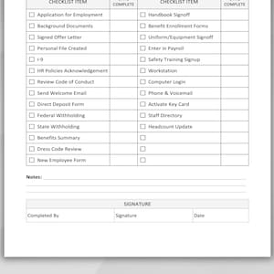 New Hire Checklist Template. New Employee Checklist. Employee ...
