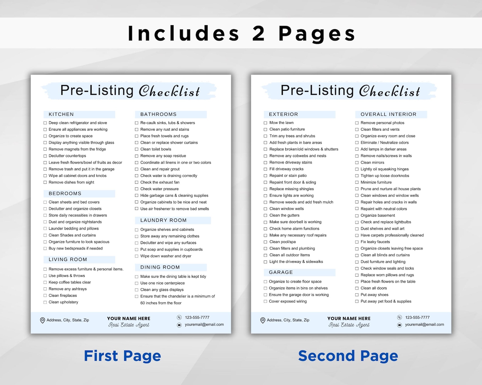 Pre-listing Checklist. Real Estate Prelisting Template. Sellers Agent ...