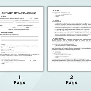 Independent Contractor Agreement Template. Editable Business Contract. Independent Contractor ...
