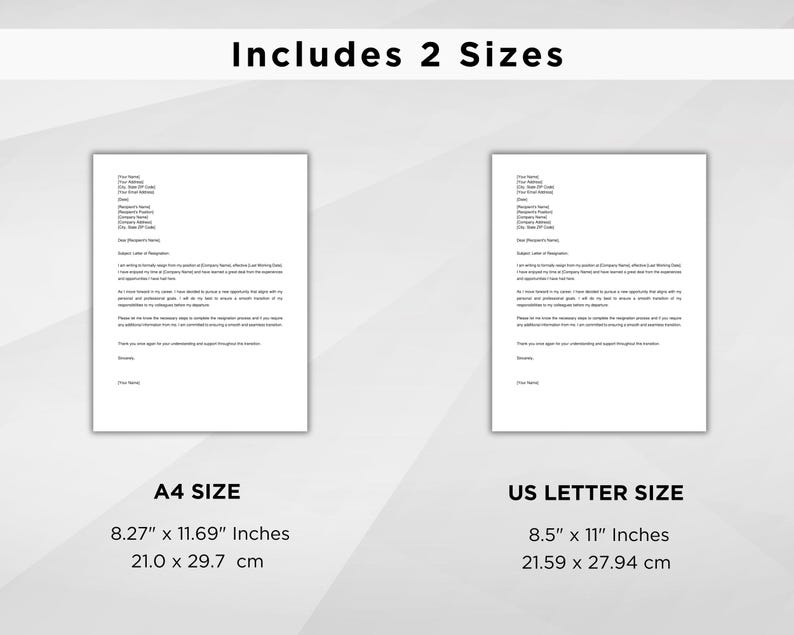 Professional Resignation Letter Template. Letter of Resignation ...