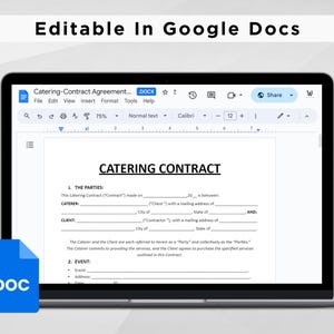 Catering Contract Template. Catering Service Contract. Editable ...