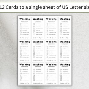 Clothing Washing Instructions Printable, Washing Instruction Card ...