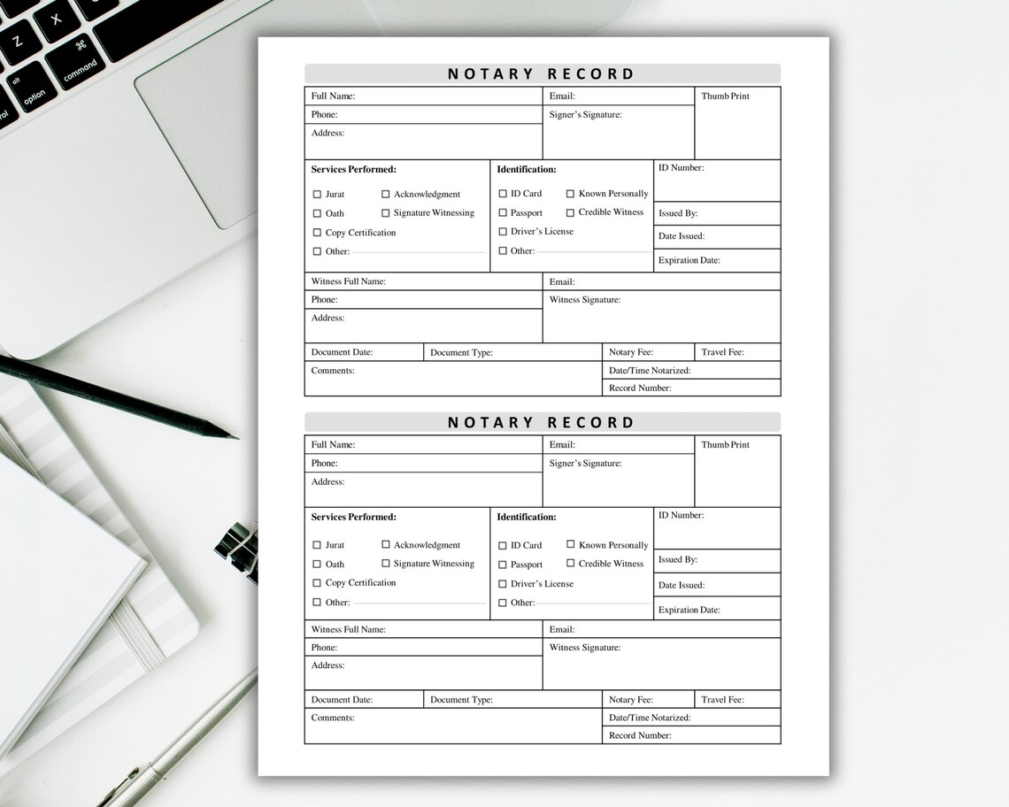 Notary Journal. Notary Log. Notary Public Record Book. Notary Book ...