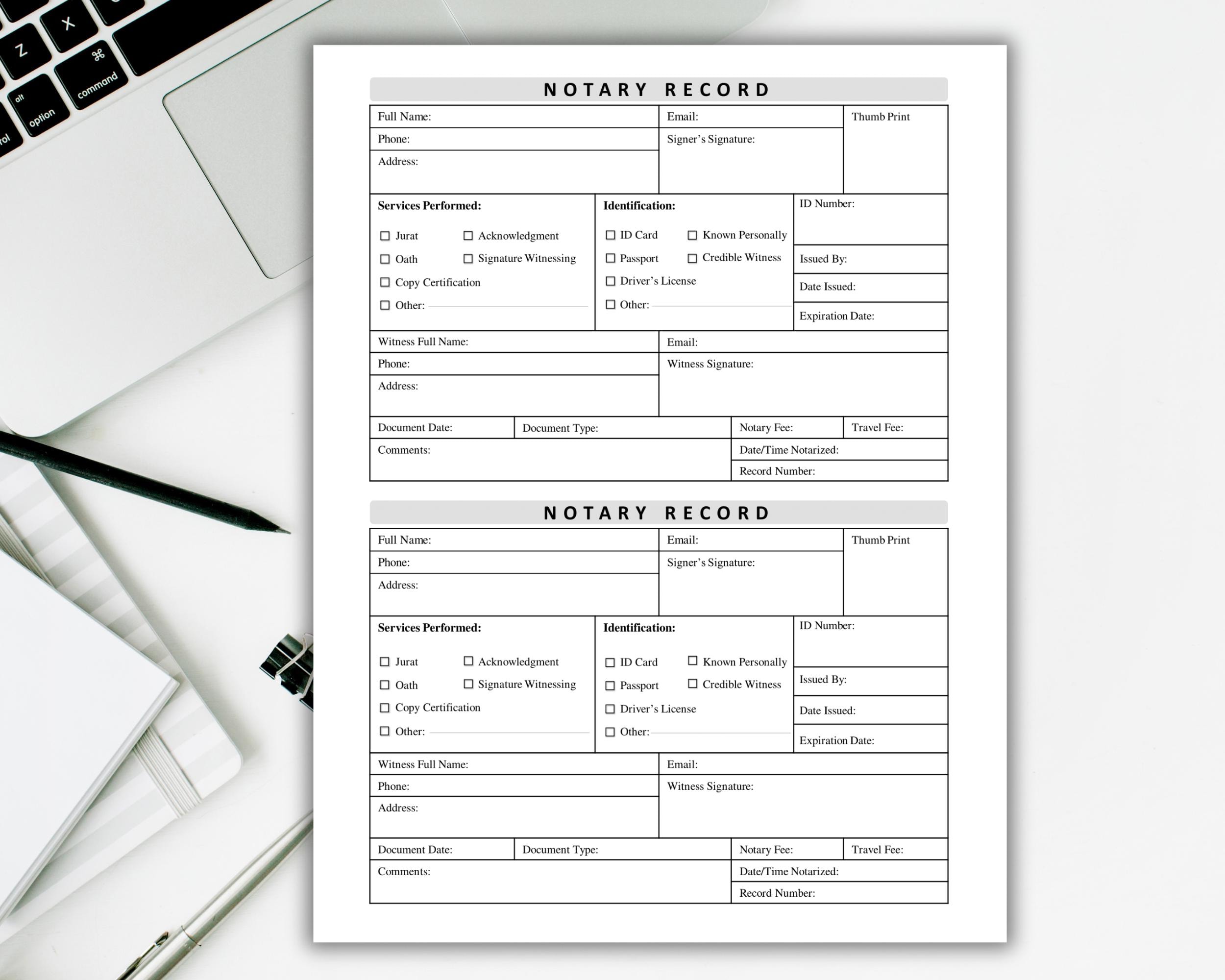 Notary Journal. Notary Log. Notary Public Record Book. Notary Book ...