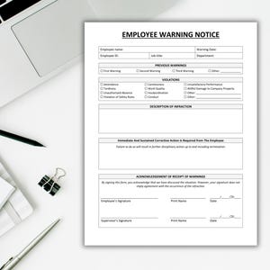 Employee Warning Notice Template Printable. Employee Discipline Form ...