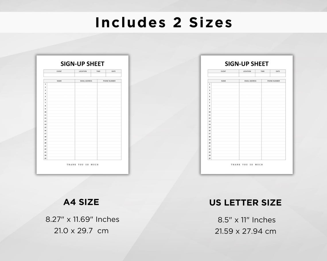 Printable Sign up Sheet. Editable Sign up Template. Event Sign Up. Sign ...