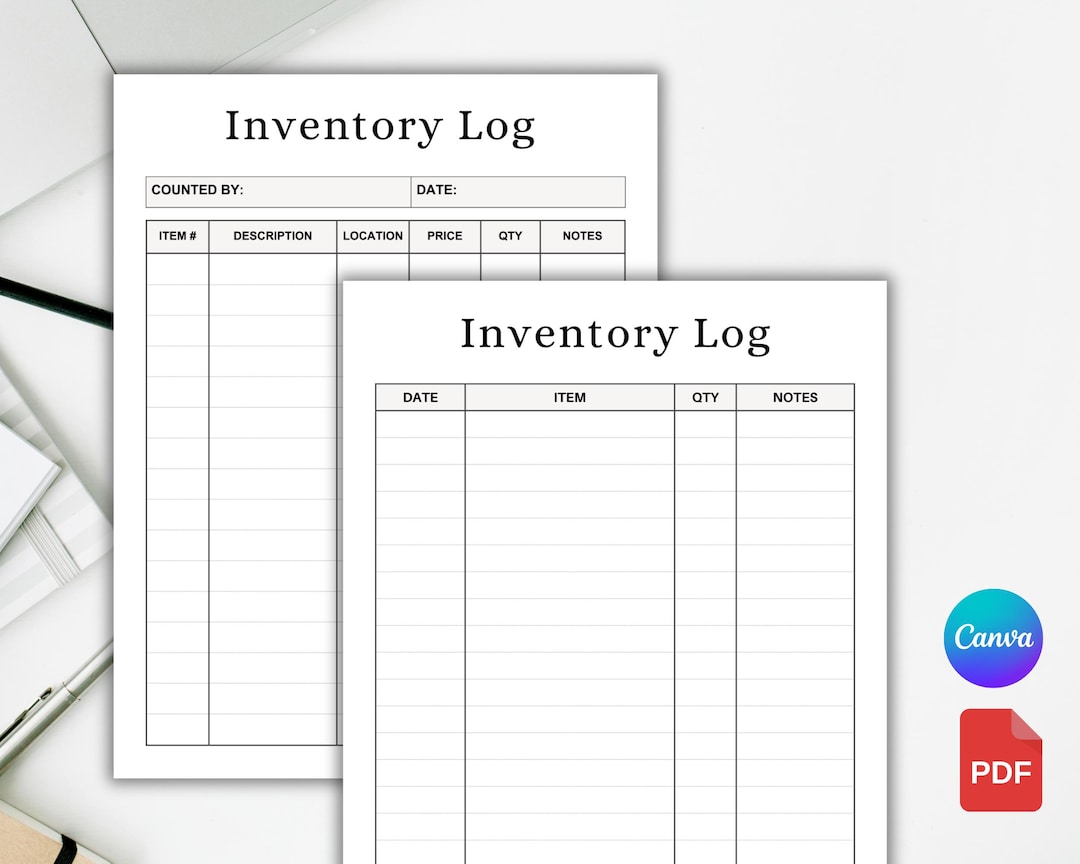 Editable Inventory Tracker. Inventory Log. Product Inventory. Inventory ...
