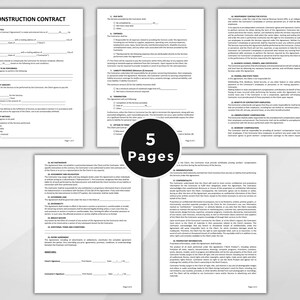 Construction Contract Form. Editable Construction Agreement Template ...