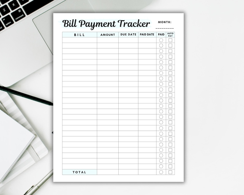 Bill Payment Tracker. Monthly Bill Tracker. Bill Log. Bill Planner ...