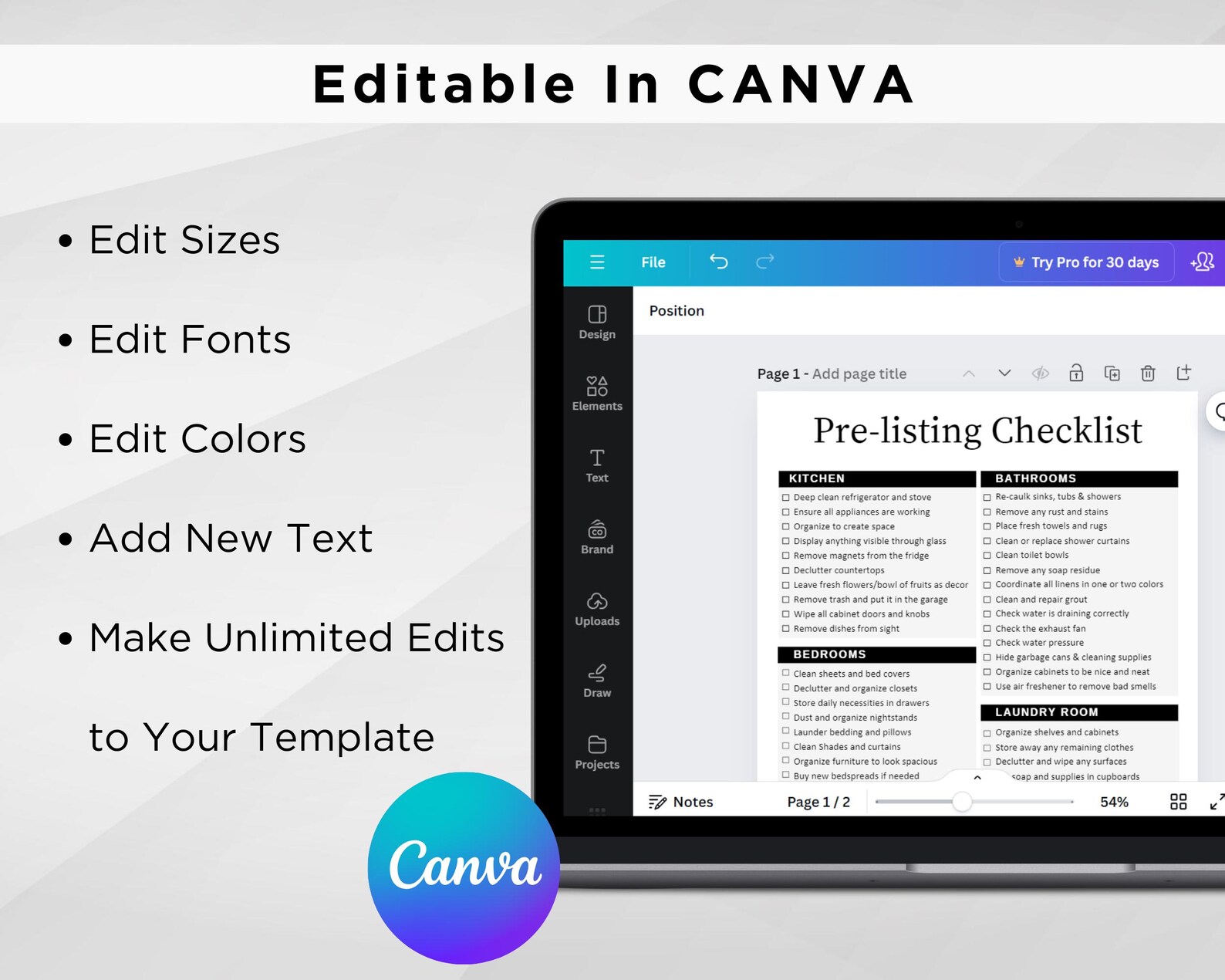 Editable Pre-listing Checklist. Realtor Template. Home Seller Checklist ...