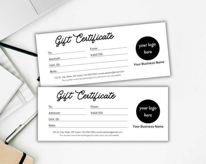 Digital Gift Card Template for Canva | Customizable E-gift Voucher ...