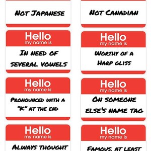Funny Name Tags: Party Ice-breakers (set of 32) (downloadable ...