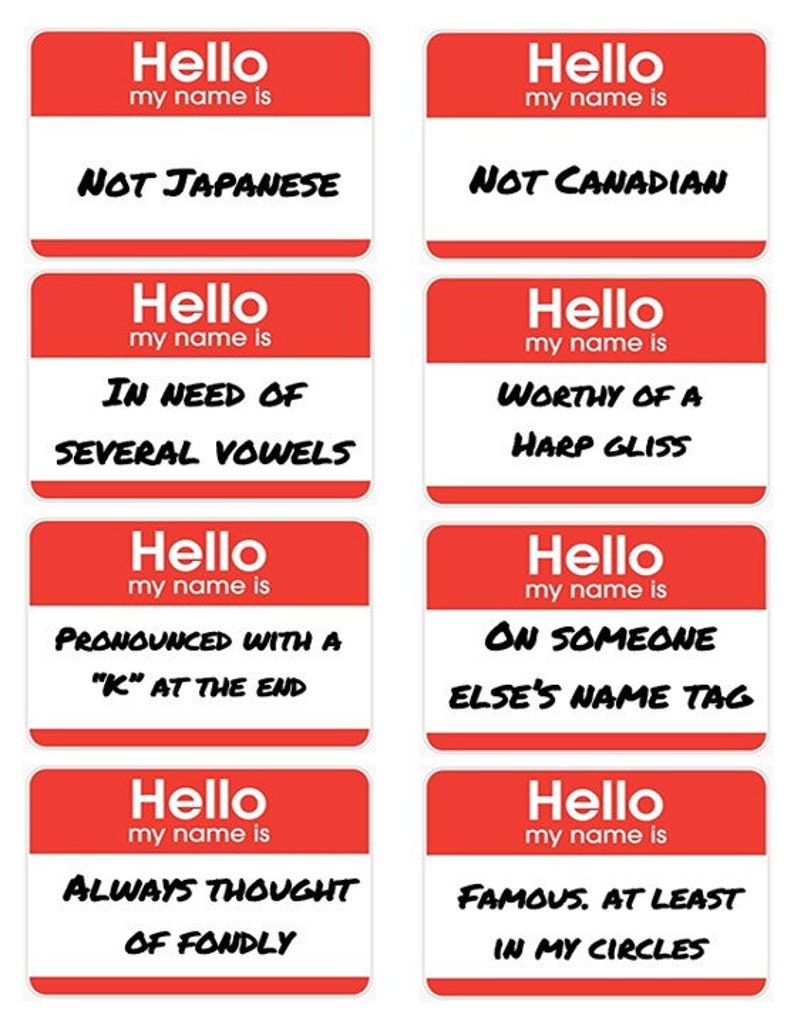 Funny Name Tags: Party Ice-breakers (set of 32) (downloadable ...