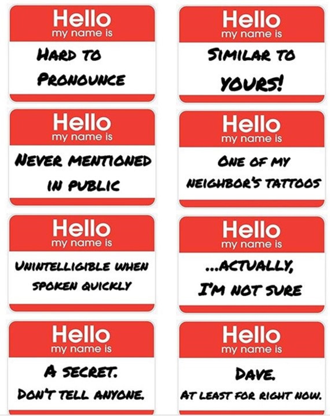 Funny Name Tags: Party Ice-breakers (set of 32) (downloadable ...