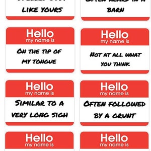 Funny Name Tags: Party Ice-breakers (set of 32) (downloadable ...