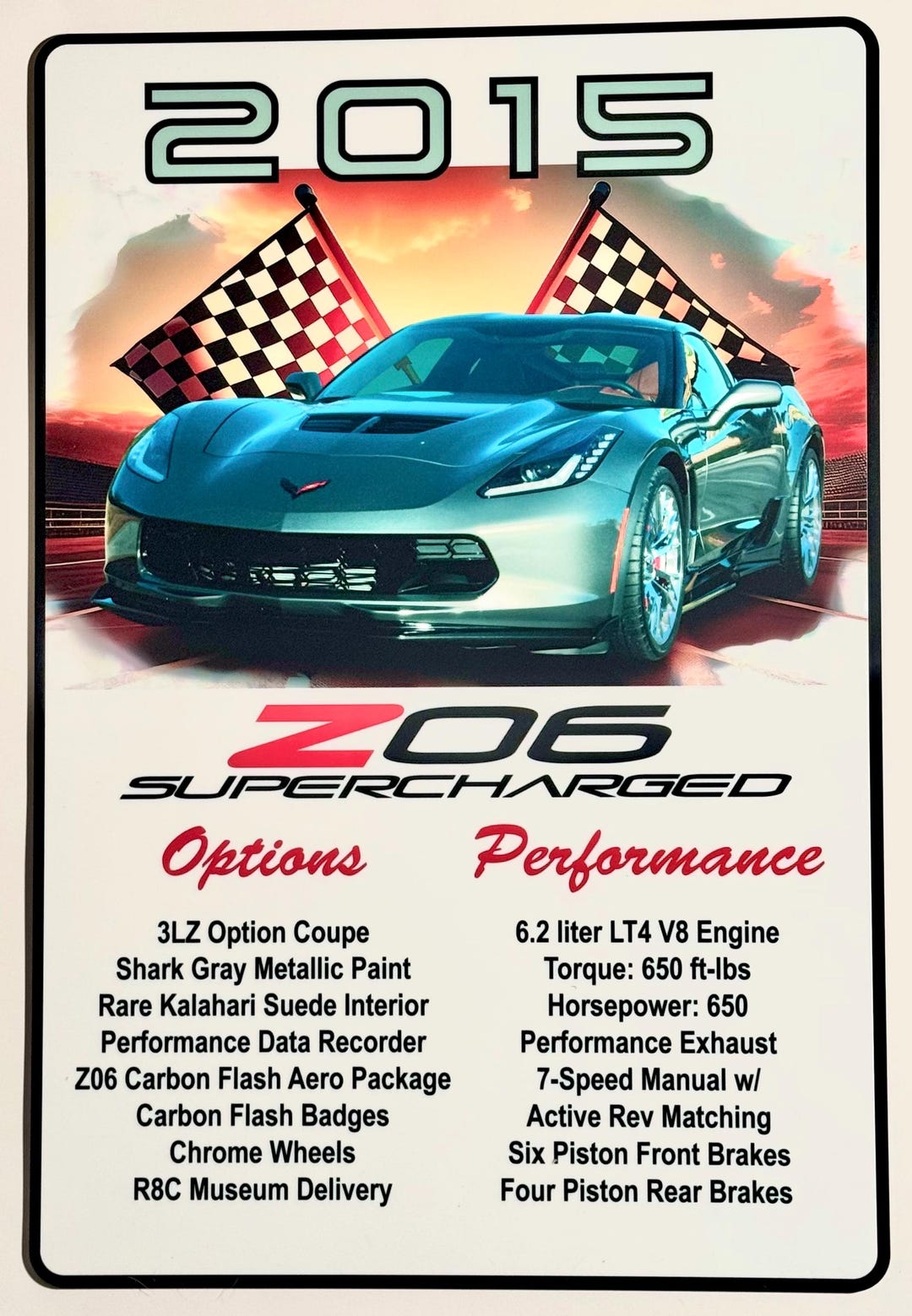 Custom Car Show Display Board | Acrylic Show Sign 16.5”x24.5” | UV ...