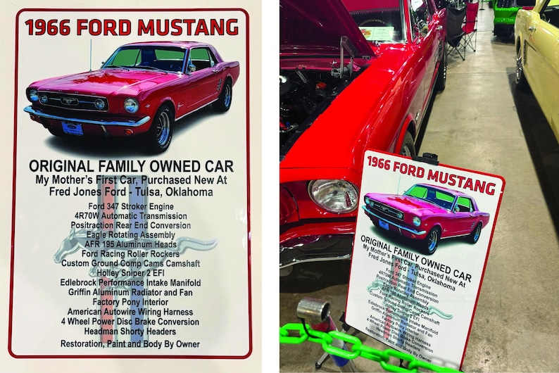 Custom Car Show Display Board | Acrylic Show Sign 16.5”x24.5” | UV ...