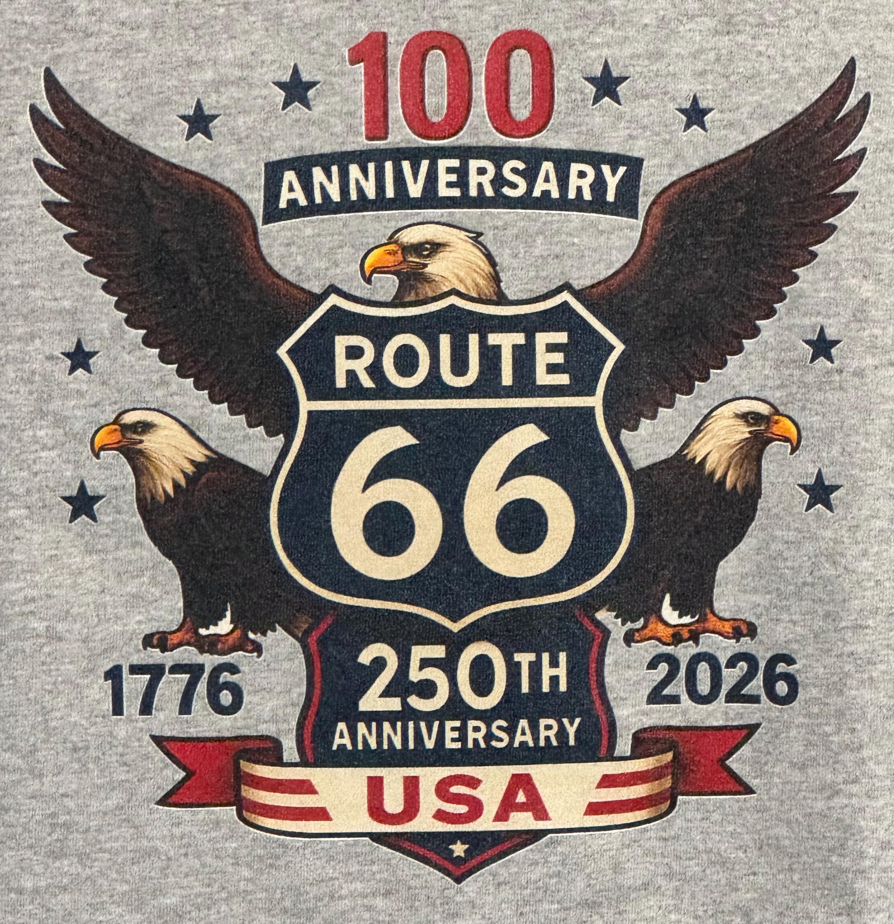 Route 66 100th Anniversary & USA 250th Anniversary T-shirt – 2026 ...