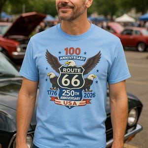 Route 66 100th Anniversary & USA 250th Anniversary T-shirt – 2026 ...