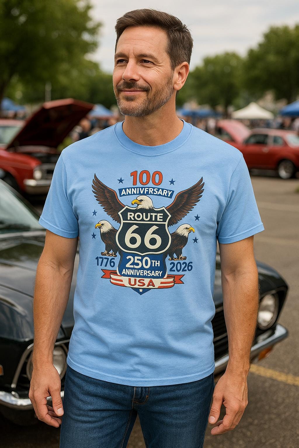 Route 66 100th Anniversary & USA 250th Anniversary T-shirt – 2026 ...