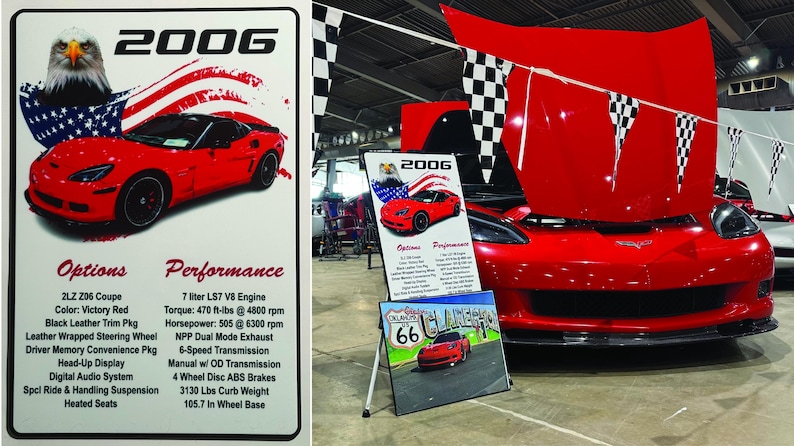 Custom Car Show Display Board | Acrylic Show Sign 16.5”x24.5” | UV ...
