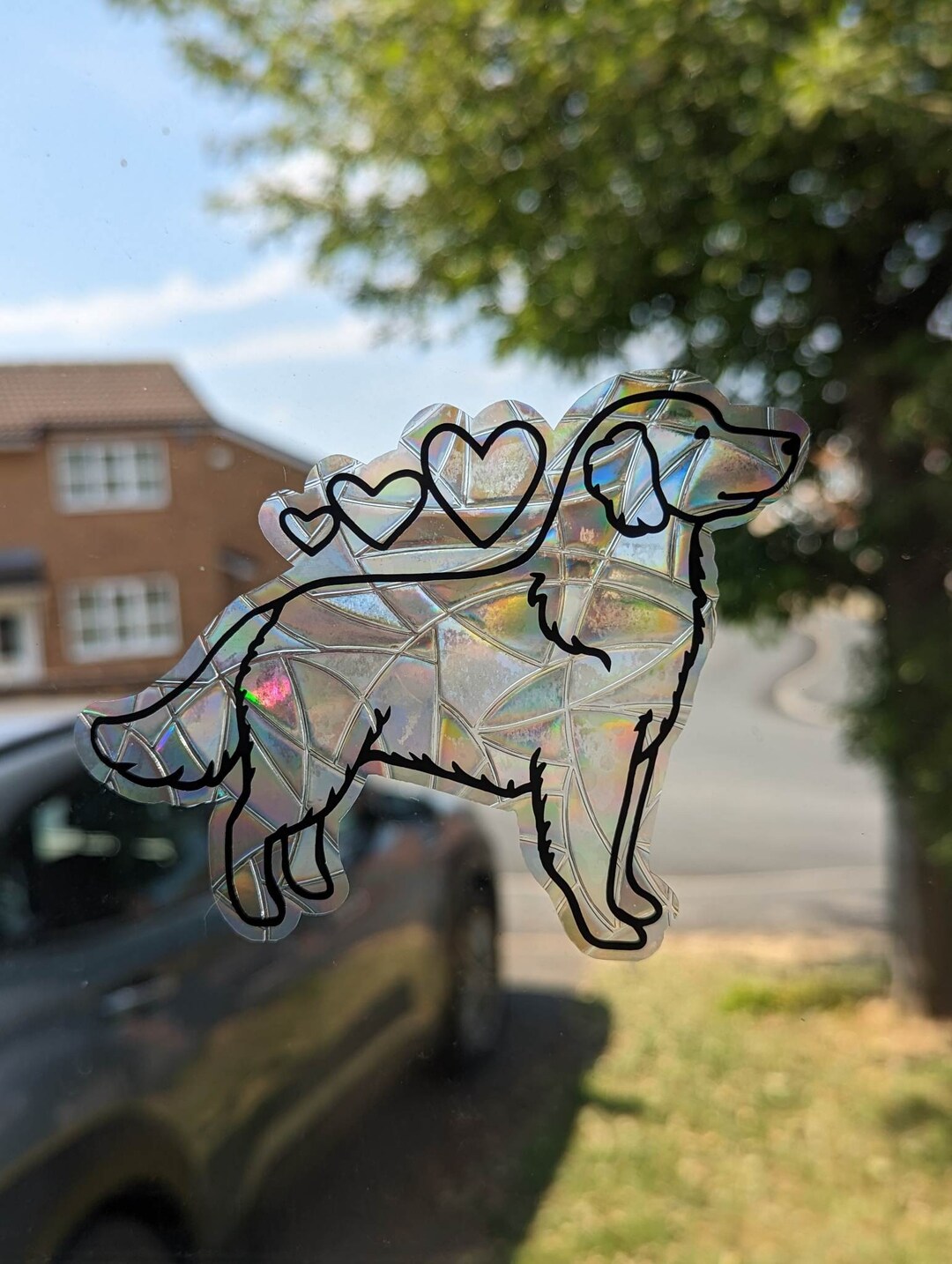 Golden Retriever Vinyl Window Cling | Sun Catcher | Beautiful Gift Idea ...