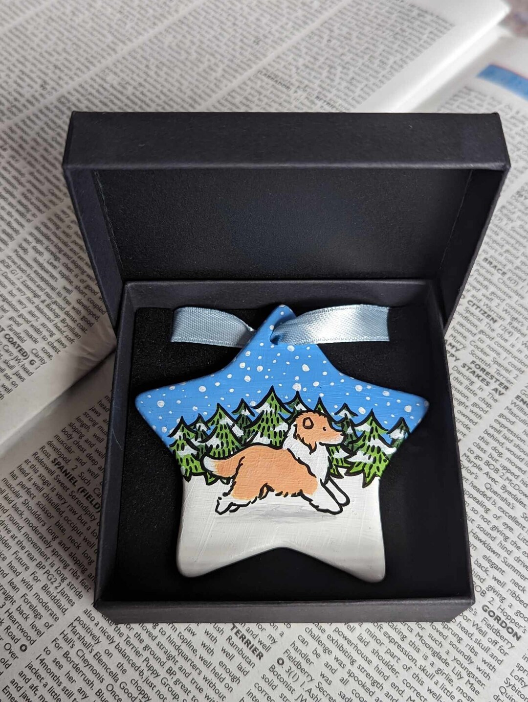 Hand-painted Ceramic Hanging Christmas Decoration Sable Rough - Etsy