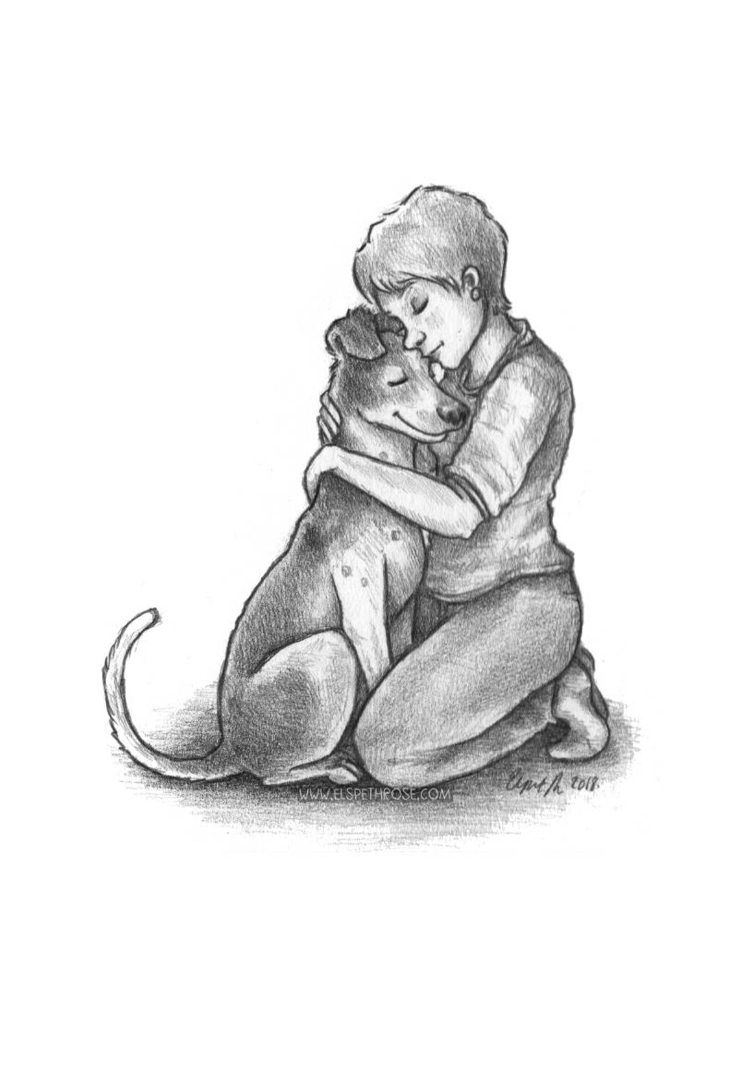 Unconditional Love 8x6 Mounted Open Edition Art Print Pencil ...