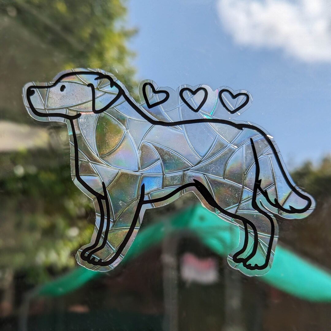 Labrador Vinyl Window Cling Sun Catcher Beautiful Gift Idea Dog Design ...