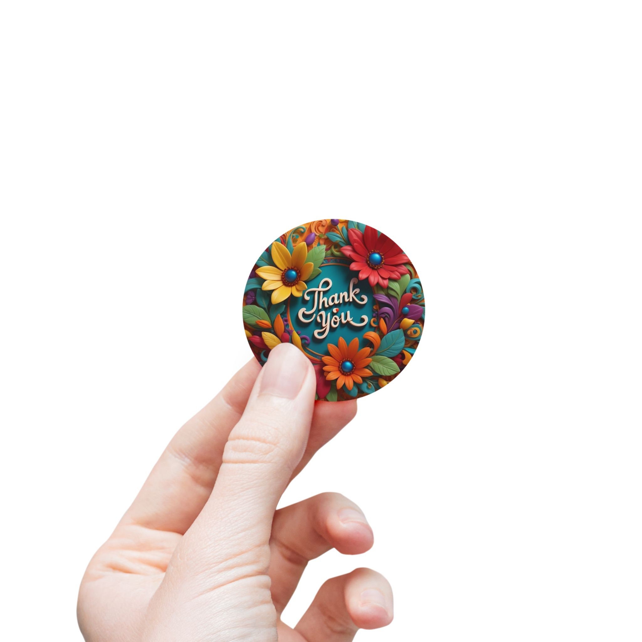 Colorful Floral thank You Stickers for Shipping Orders & Packaging ...