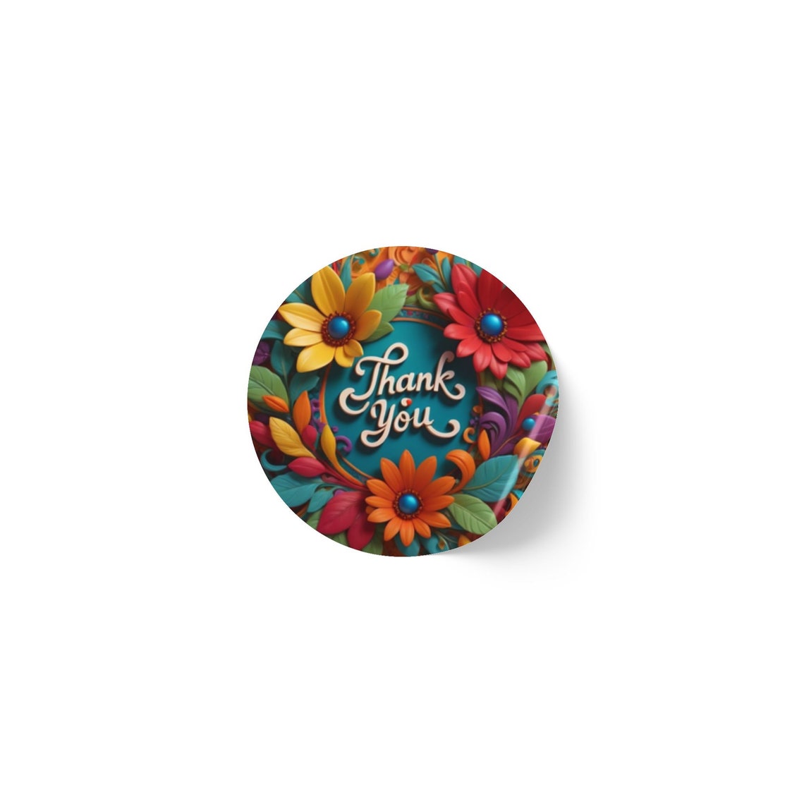 Colorful Floral thank You Stickers for Shipping Orders & Packaging ...