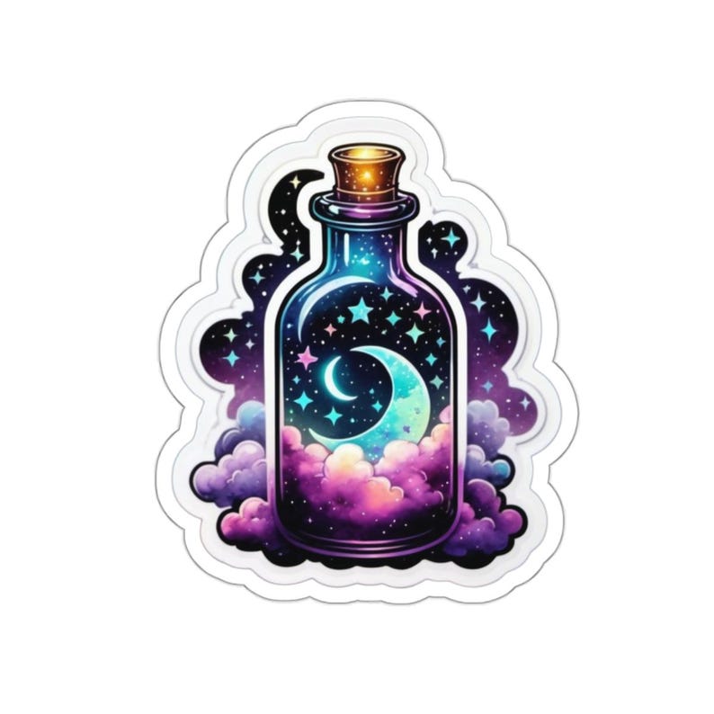 Celestial Potion Bottle Sticker - Galaxy Dreamscape - Etsy