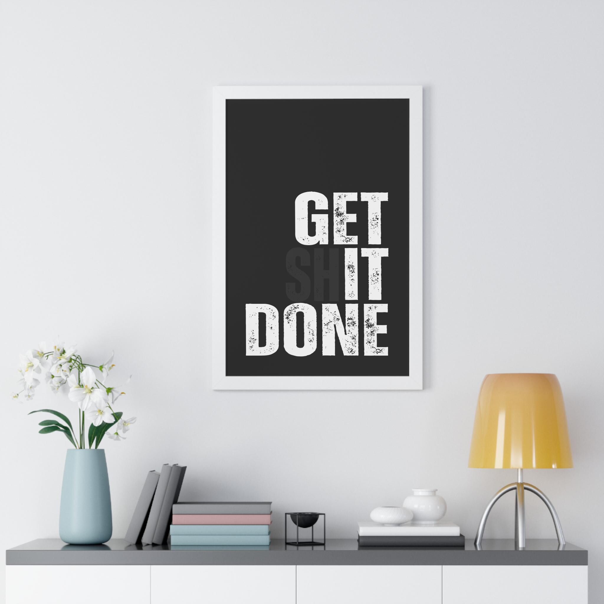 GET IT DONE Motivational Office Decor, White Design, Inspirational ...