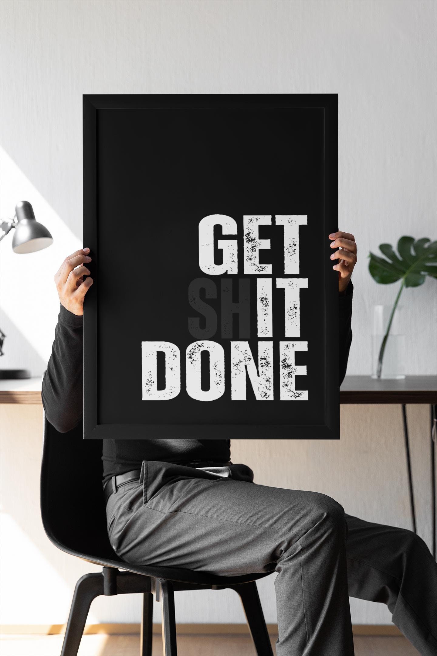 GET IT DONE Motivational Office Decor, White Design, Inspirational ...