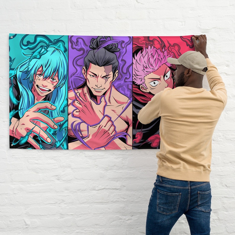 Yuji, Todo, and Mahito Tri-panel Jujutsu Kaisen Flag - Etsy