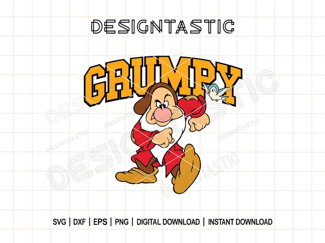 Grumpy SVG, Snow White and the Seven Dwarf SVG, Sublimation Design ...