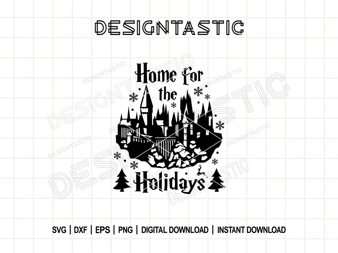 Wizard Christmas SVG, Home for the Holidays Cut File, Magical Castle ...