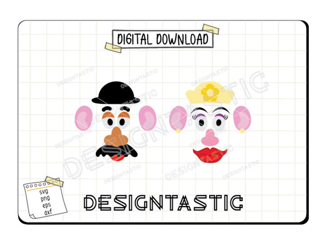 Mr and Mrs Potato Head Bundle SVG, Potato Head Face Svg, Toys, Potato ...