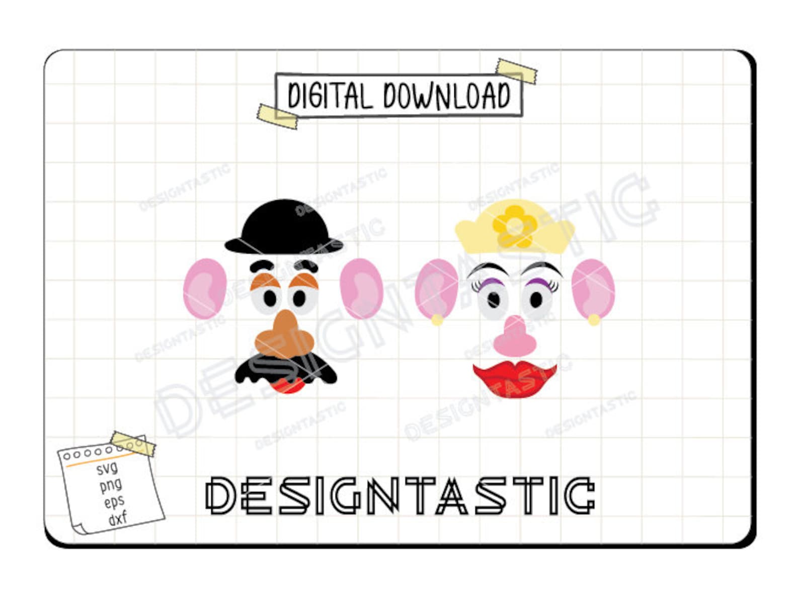 Mr and Mrs Potato Head Bundle SVG, Potato Head Face Svg, Toys, Potato ...