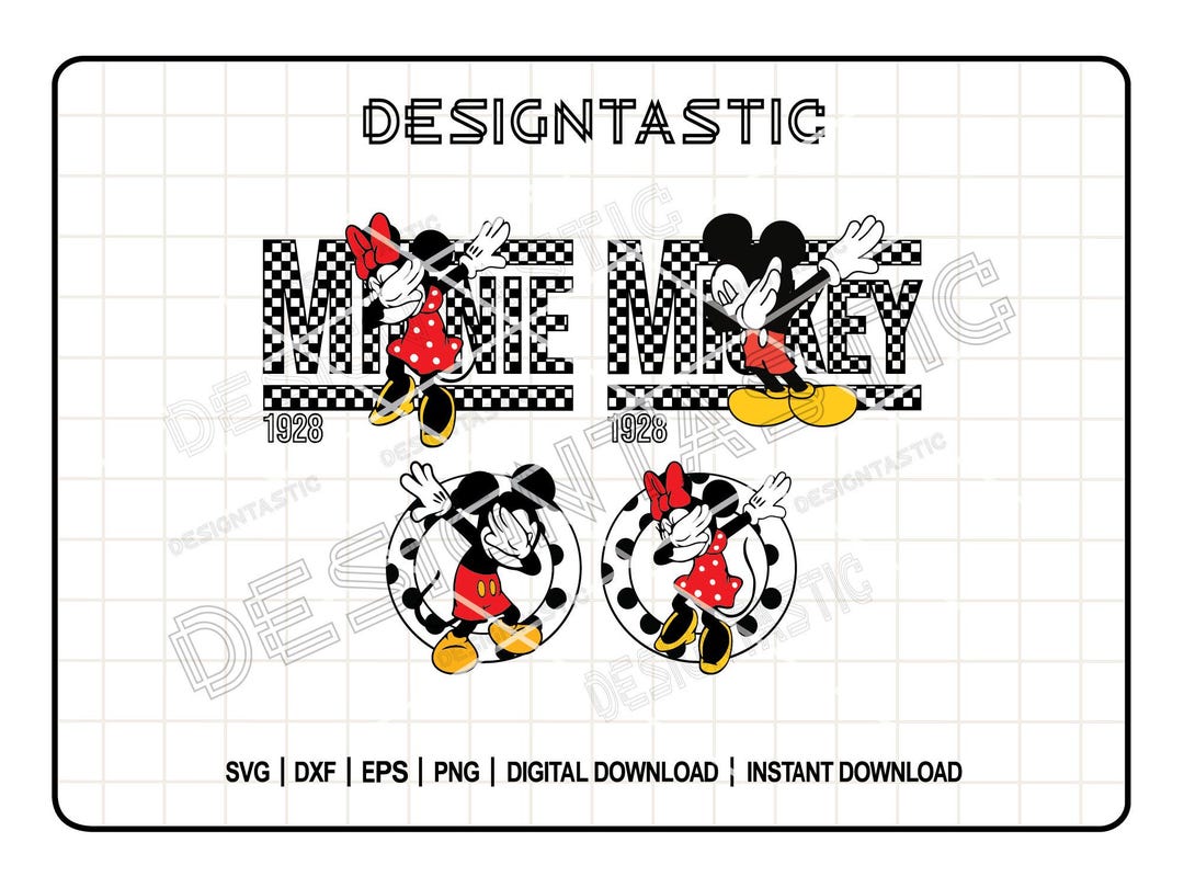 Checkered Mouse SVG Bundle, Mouse and Friends, Checkered Mouse Dab ...