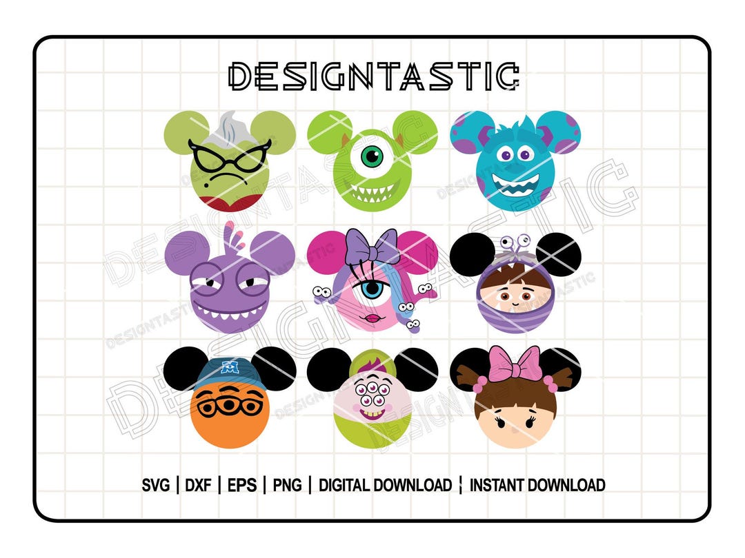 Monsters Ears Bundle SVG, Mike Ears Svg, Sulley Ears Svg, Roz Ears Svg ...