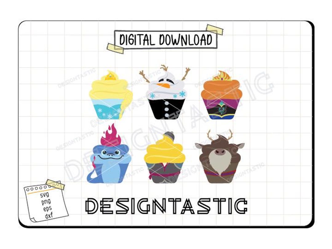 Frozen Cupcakes Bundle SVG, Snack Svg, Birthday Svg, Elsa Svg, Cupcakes ...