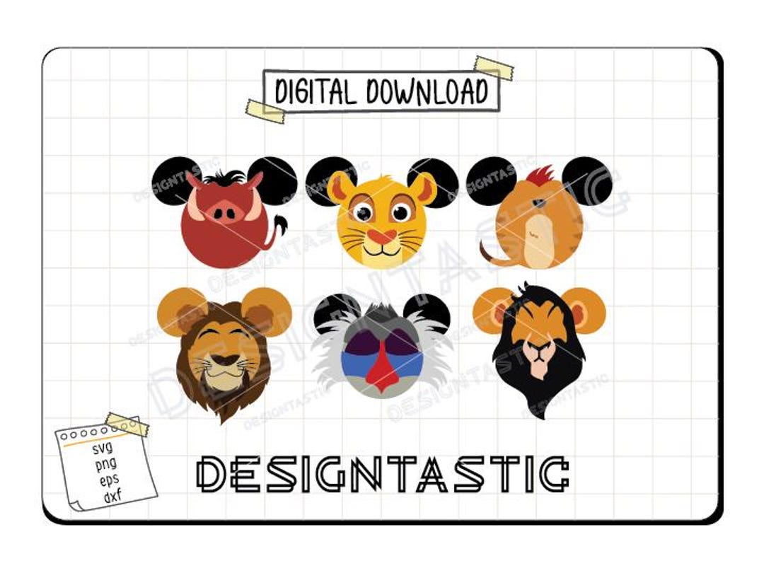 Lion King Ears Bundle SVG, Simba Ears Svg, Pumba Ears Svg, Timon Ears ...