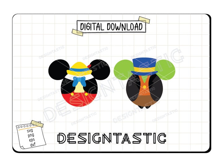 Pinocchio Ears Bundle SVG, Jiminy Ears Svg, the Cricut, Wooden ...
