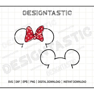 Mouse Silhouette SVG, Mouse Head Png, Bow Svg, Half Mouse Silhouette ...