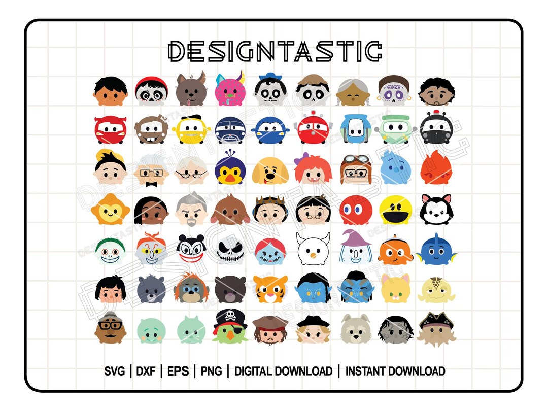 Cute Characters Bundle SVG, Adorable Tsum Tsum Svg, Tshirt Design Svg ...